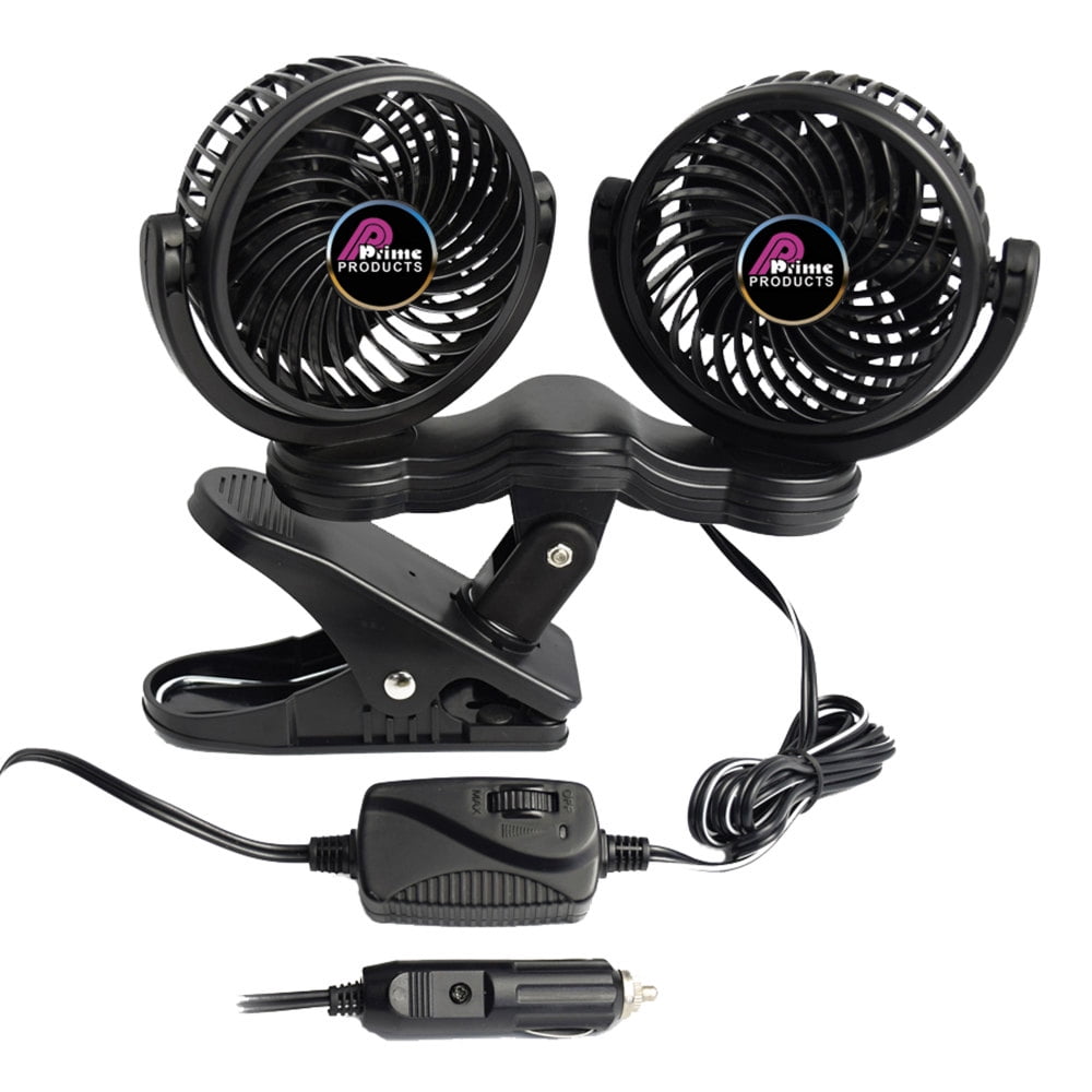 Prime Products 06-0507 Dual Head Clip-On Fan - 12V, Black - Walmart.com