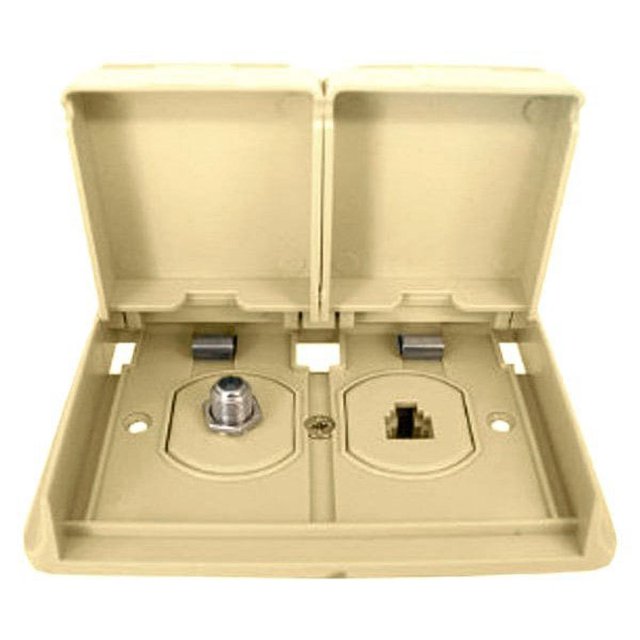 Prime Products 08-6306 - White Double TV & Phone Outlet - Walmart.com