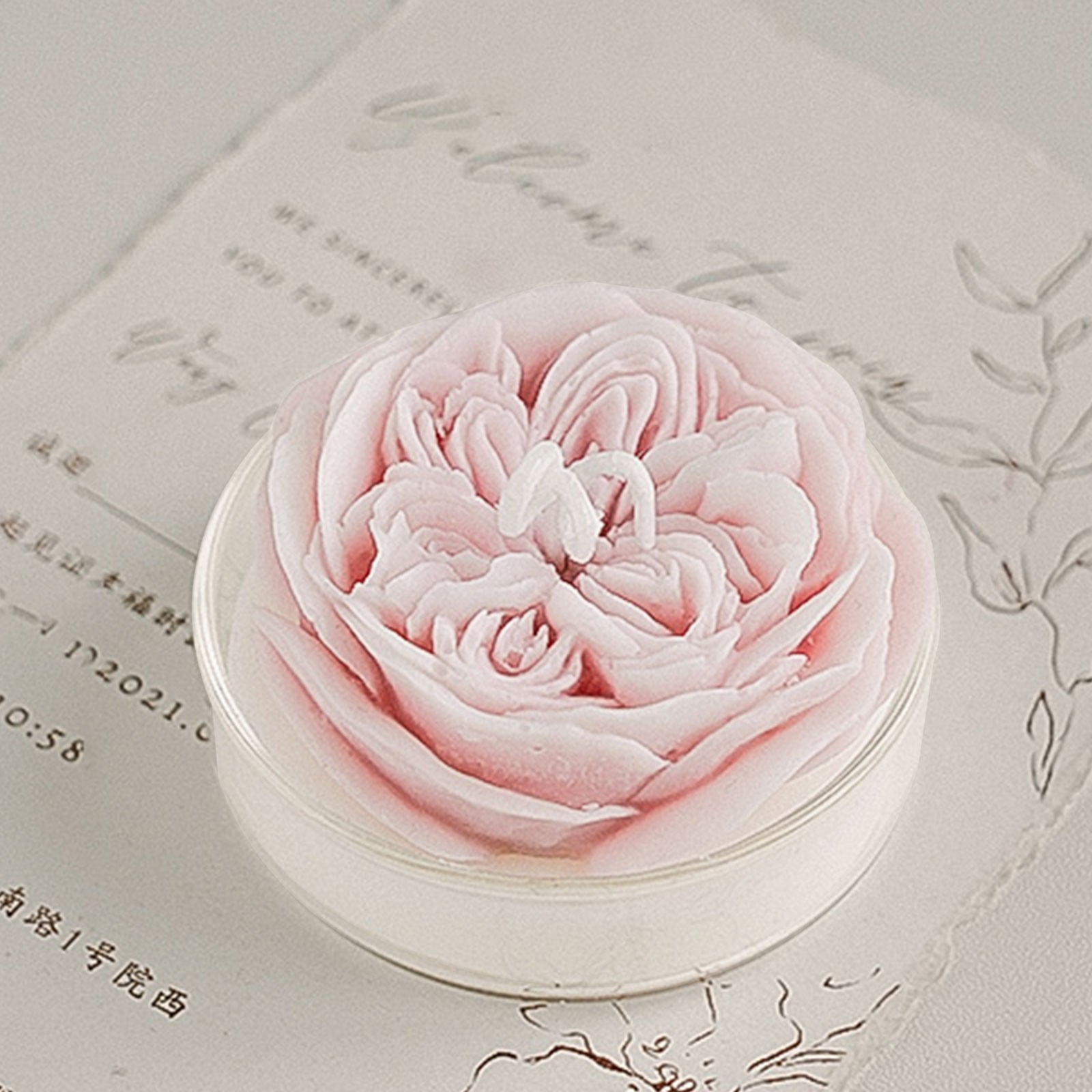 Prime Rose Flower Shaped Scented Candle Handmade Aroma Soy Wax ...