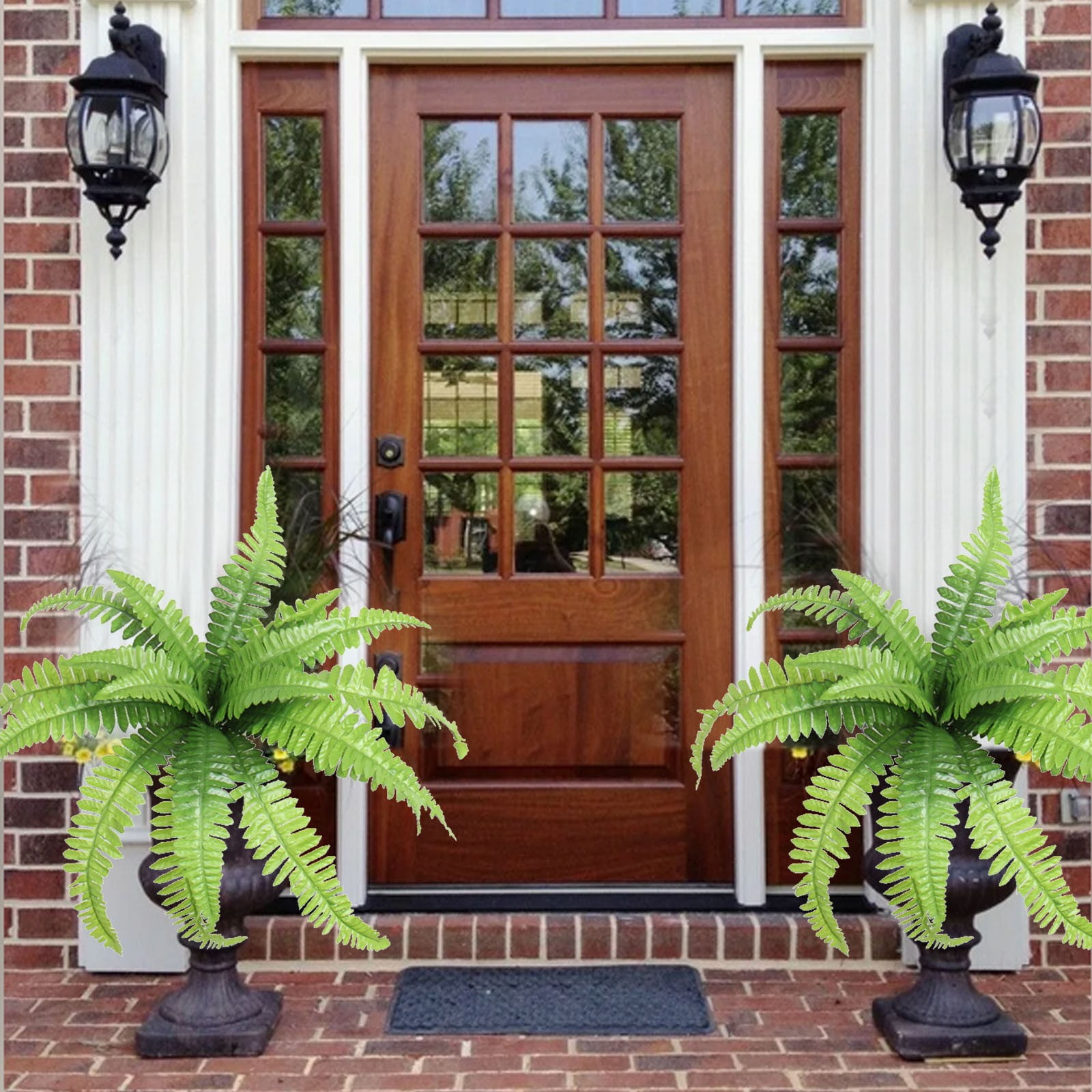 Prime SHISHIan 1Pc Artificial Lifelike Large Silk Fern Glass Green Home ...