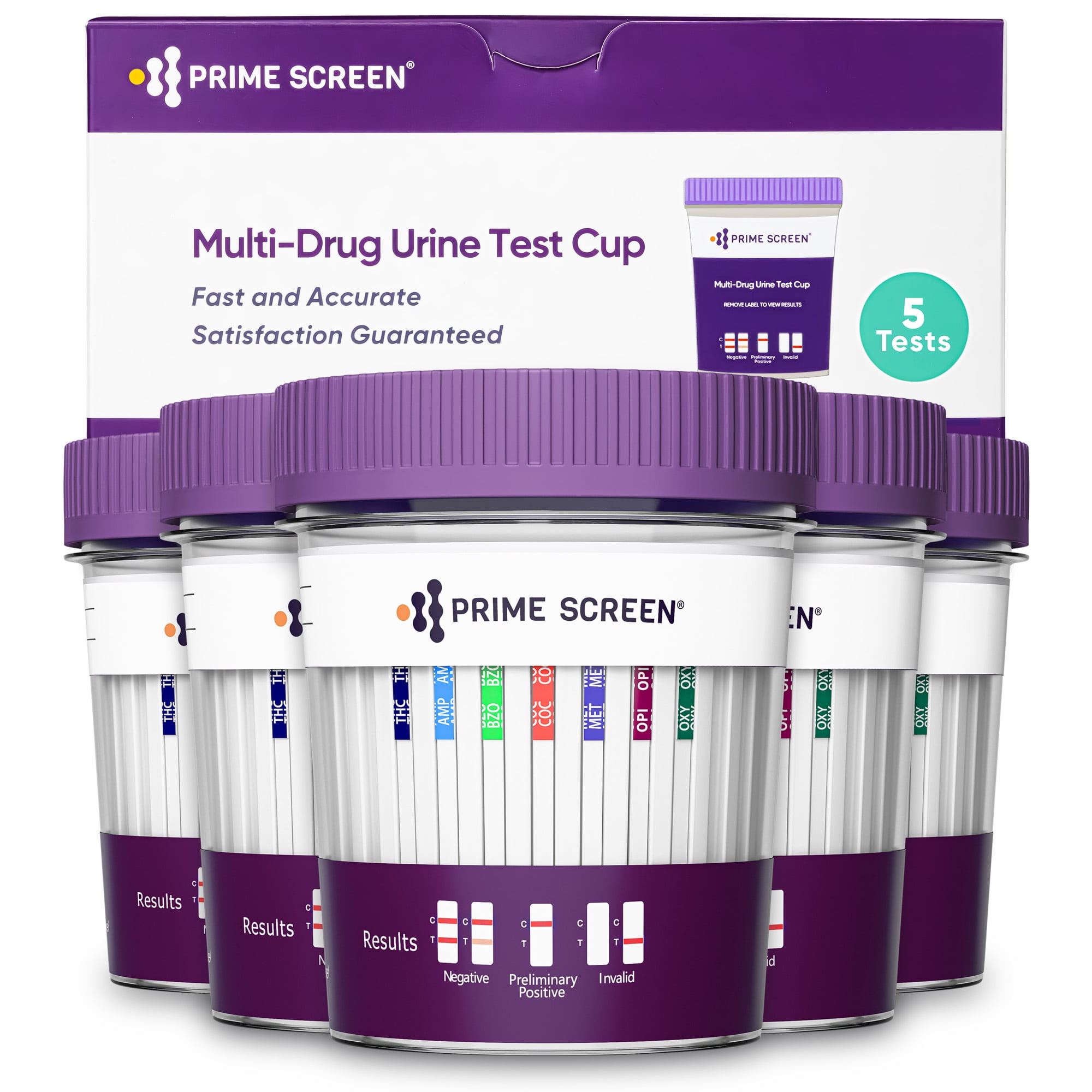 Prime Screen 7 Panel Urine Drug Test Cup, CLIA-Waived, 10 Pack ...