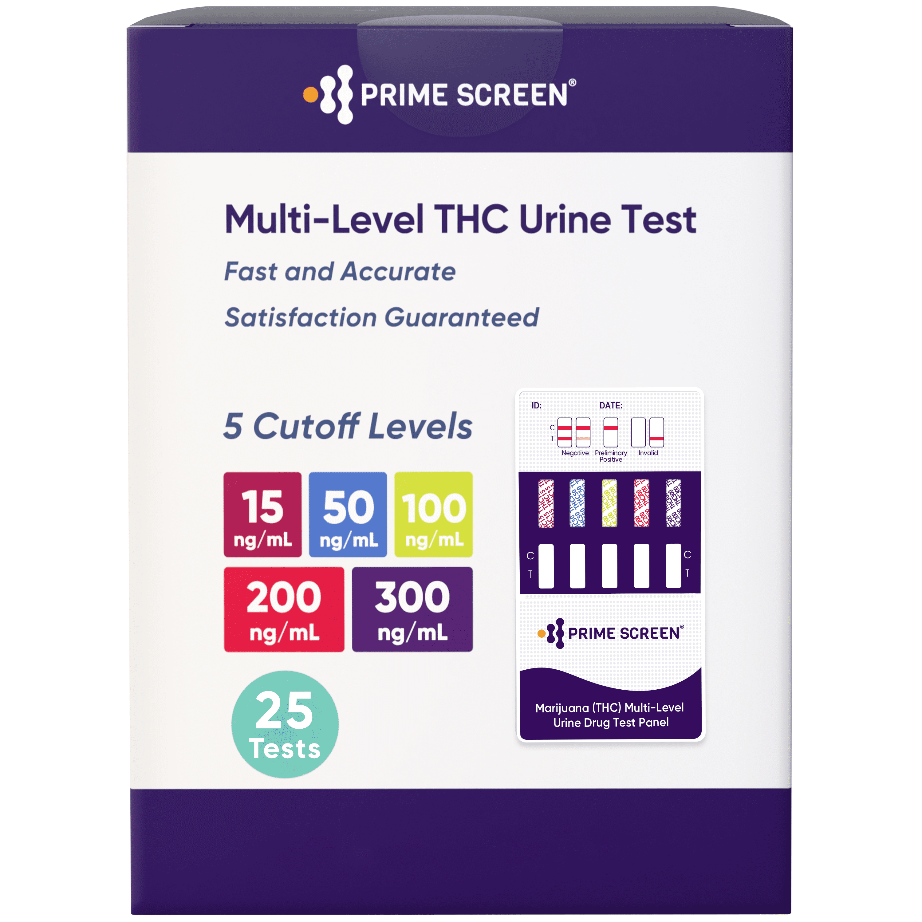 Prime Screen Multi-Level Marijuana THC Urine Test Kit – Detects ...