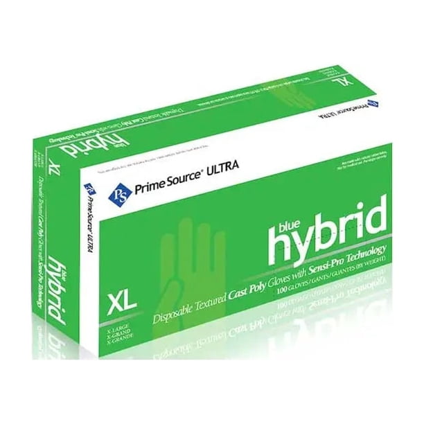 Prime Source Select Hybrid Clear Extra Large Disposable Poly Gloves ...