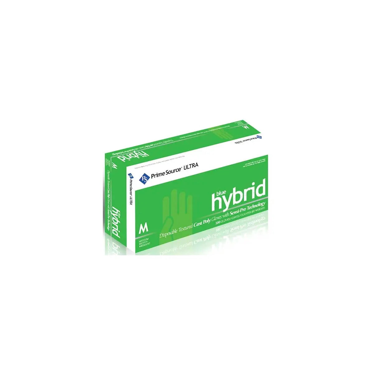 Prime Source Select Hybrid Clear Medium Disposable Poly Gloves, 100 ...