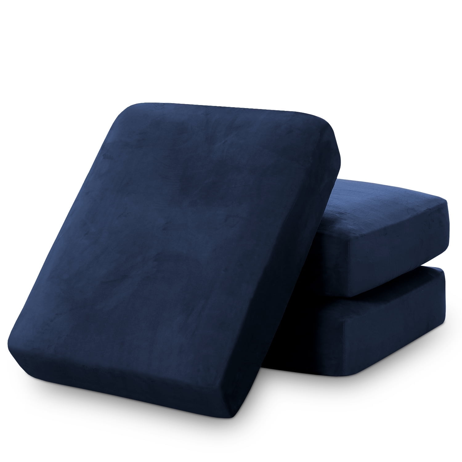 PrimeBeau Stretch Velvet Couch Cushion Covers Solid Pattern Suitable, 3 ...