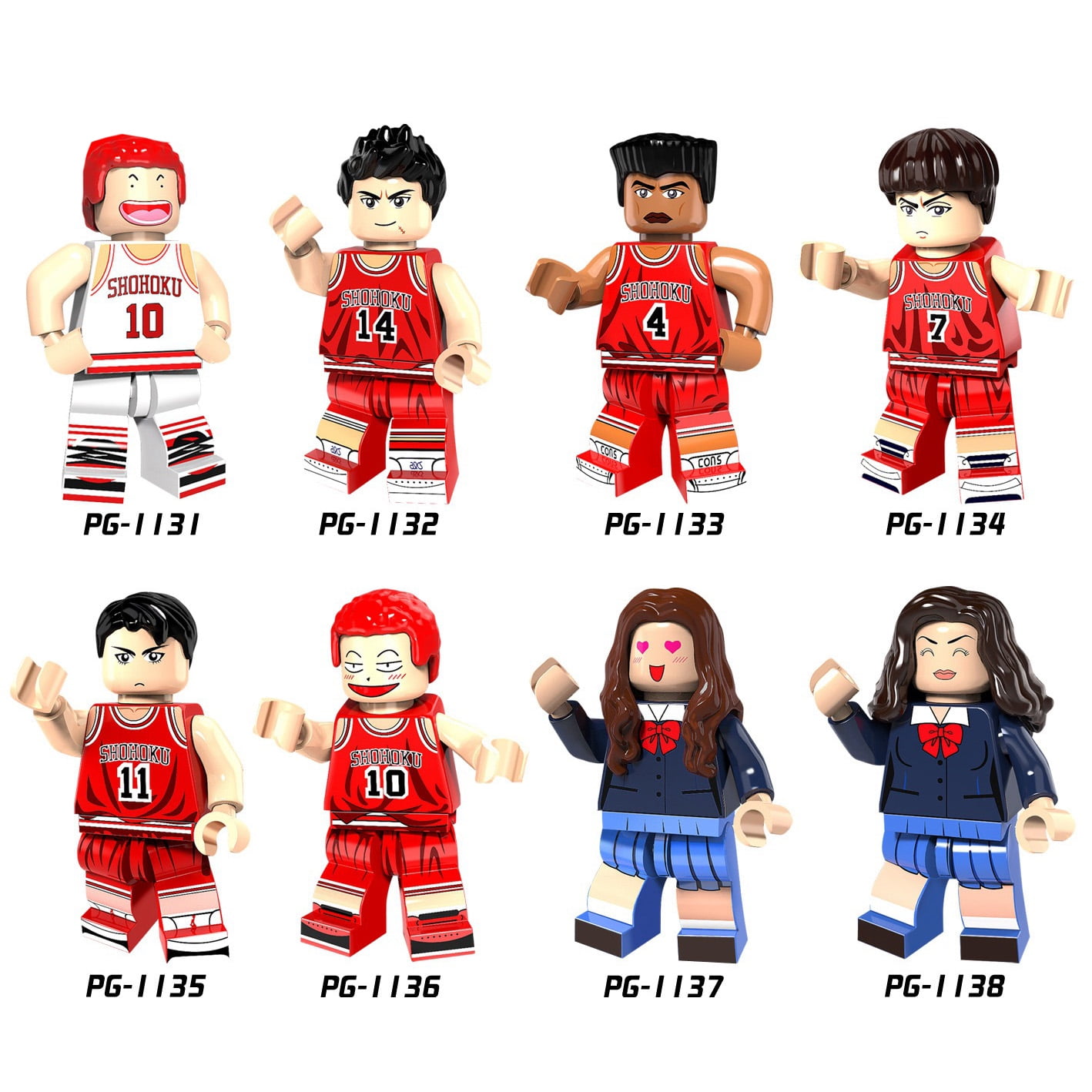 PrimeBlock 10 Piece Basketball Set Of Cartoon Animation Minifigures Toys, Car Decoration Cake ...
