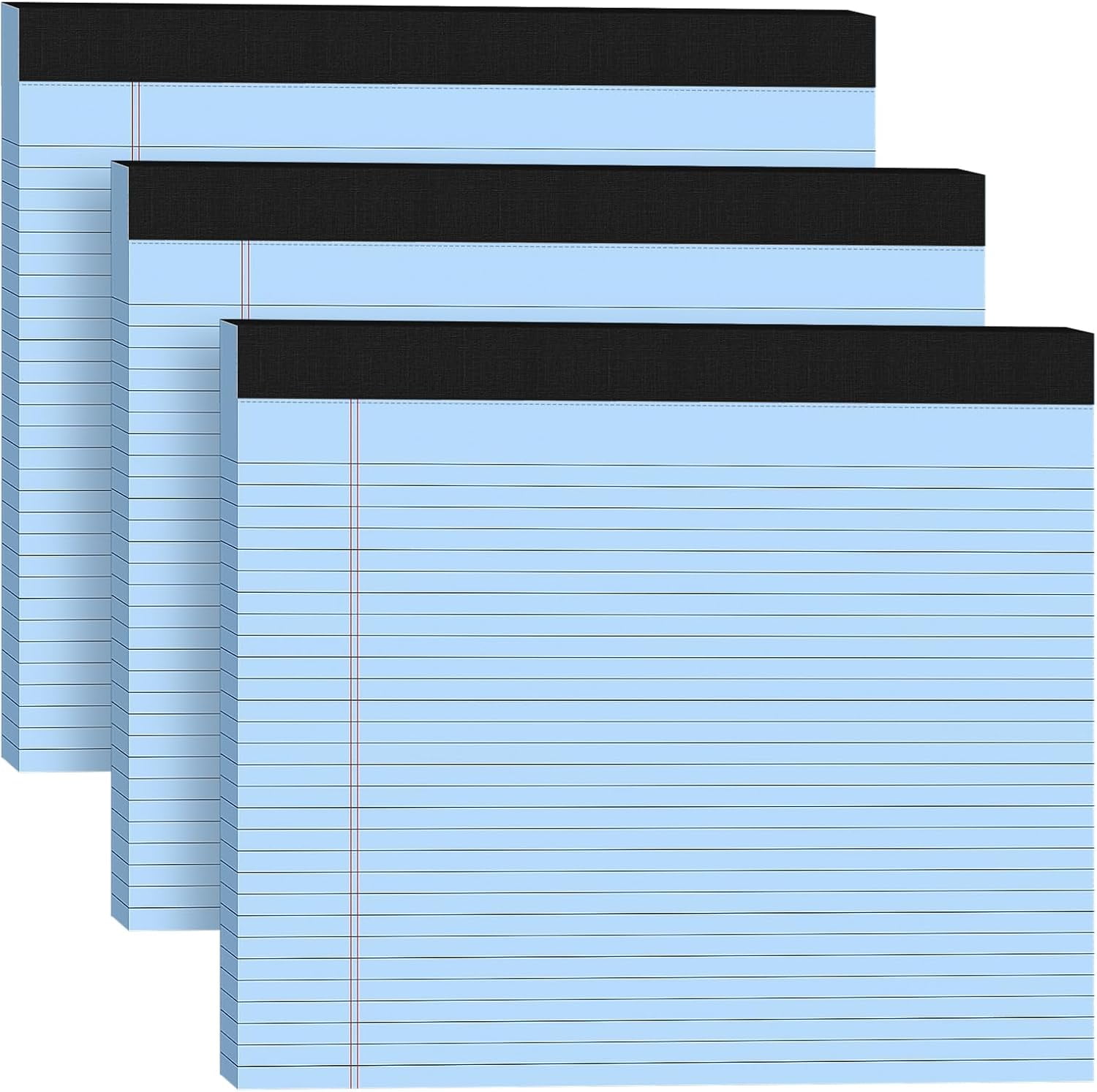 PrimeCook Shop 3 Pack Wide Legal Pads 11" x 9.5"Blue College Ruled Note ...