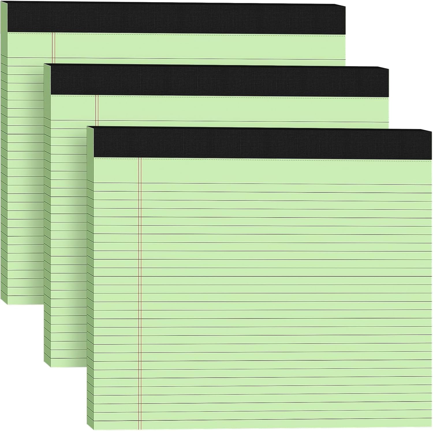 PrimeCook Shop 3 Pack Wide Legal Pads 11" x 9.5" Green College Ruled ...