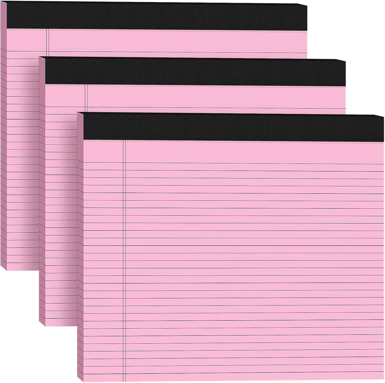PrimeCook Shop 3 Pack Wide Legal Pads 11" x 9.5" Pink College Ruled ...