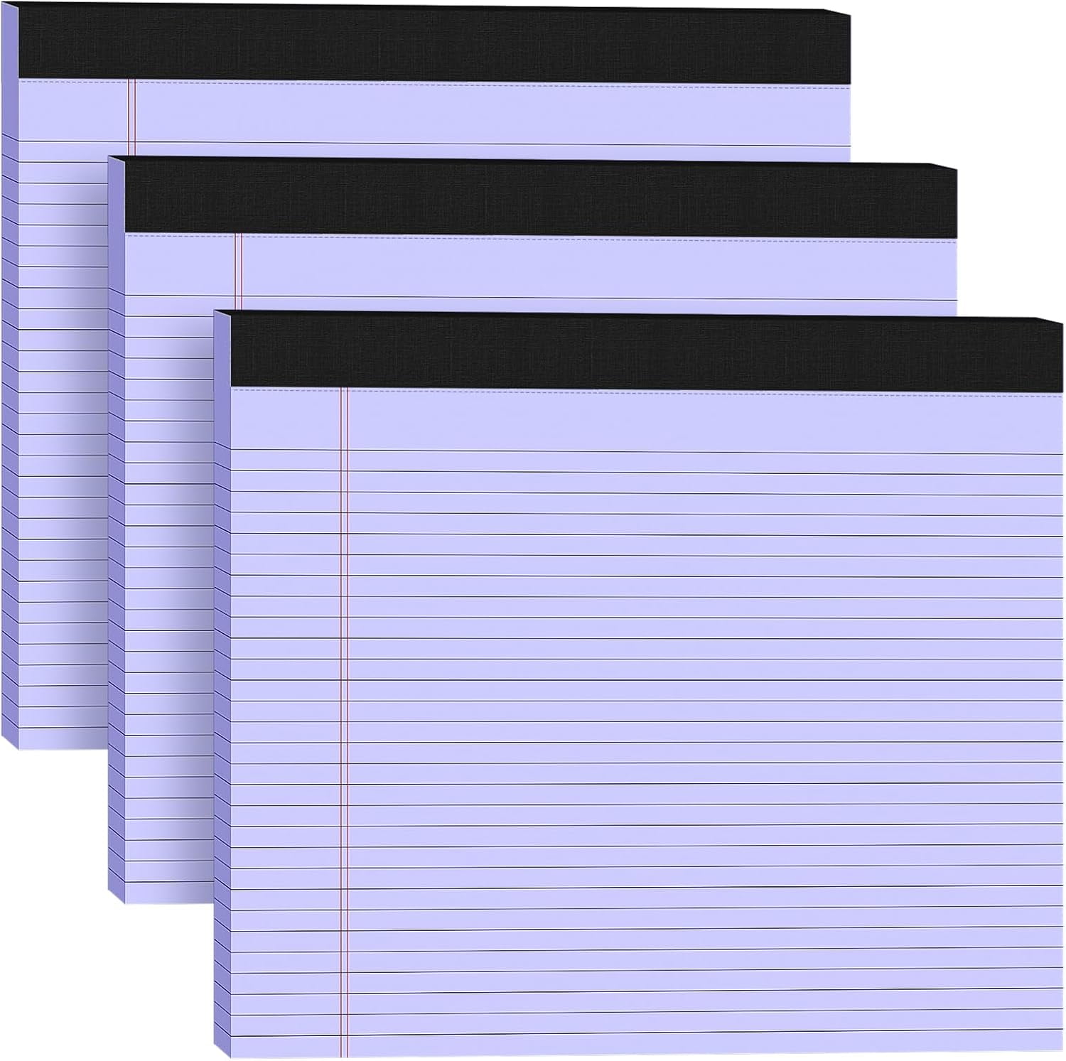 PrimeCook Shop 3 Pack Wide Legal Pads 11" x 9.5" Purple College Ruled ...