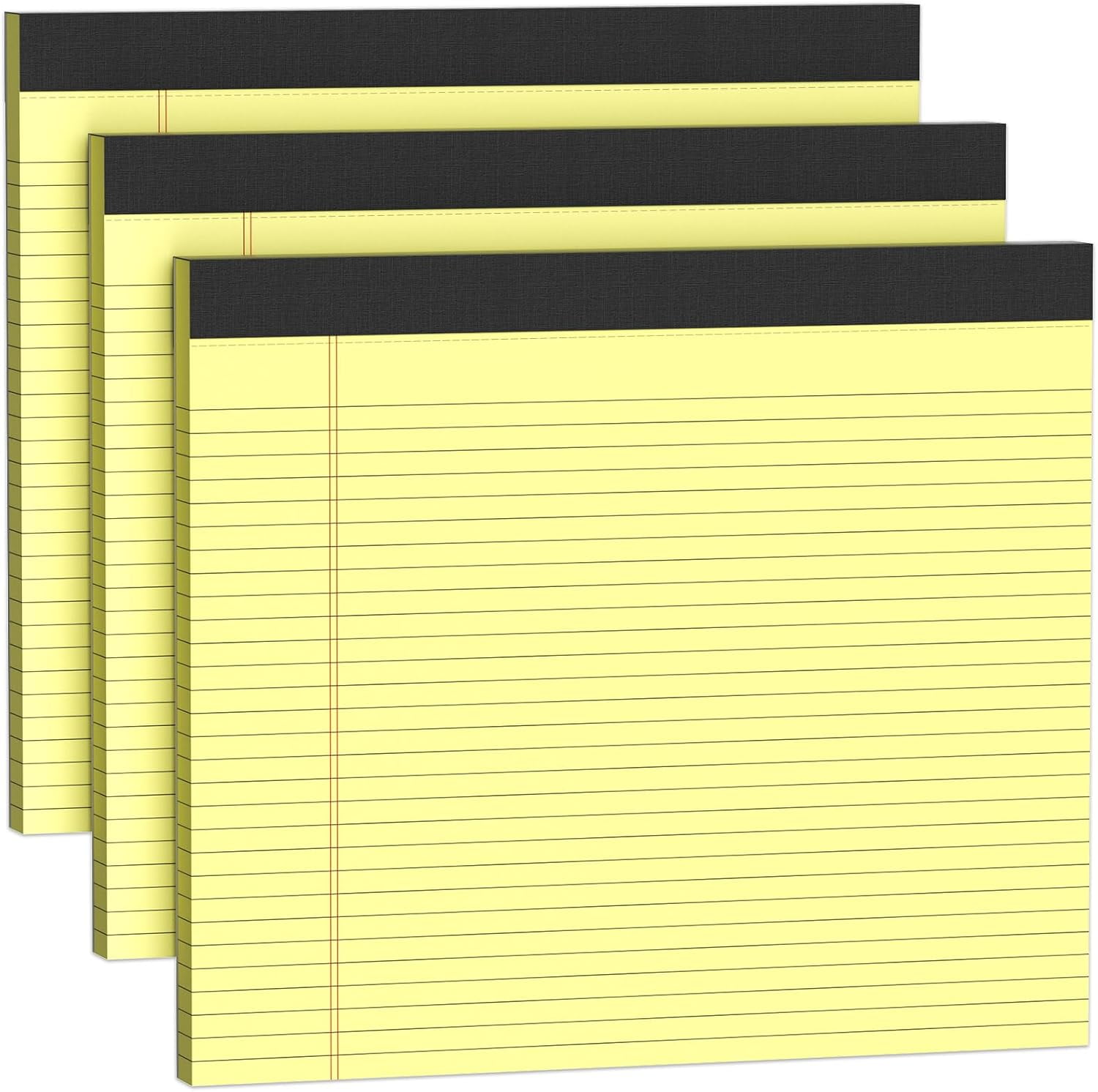 PrimeCook Shop 3 Pack Yellow Legal Pads 11 x 9.5 College Ruled Yellow ...