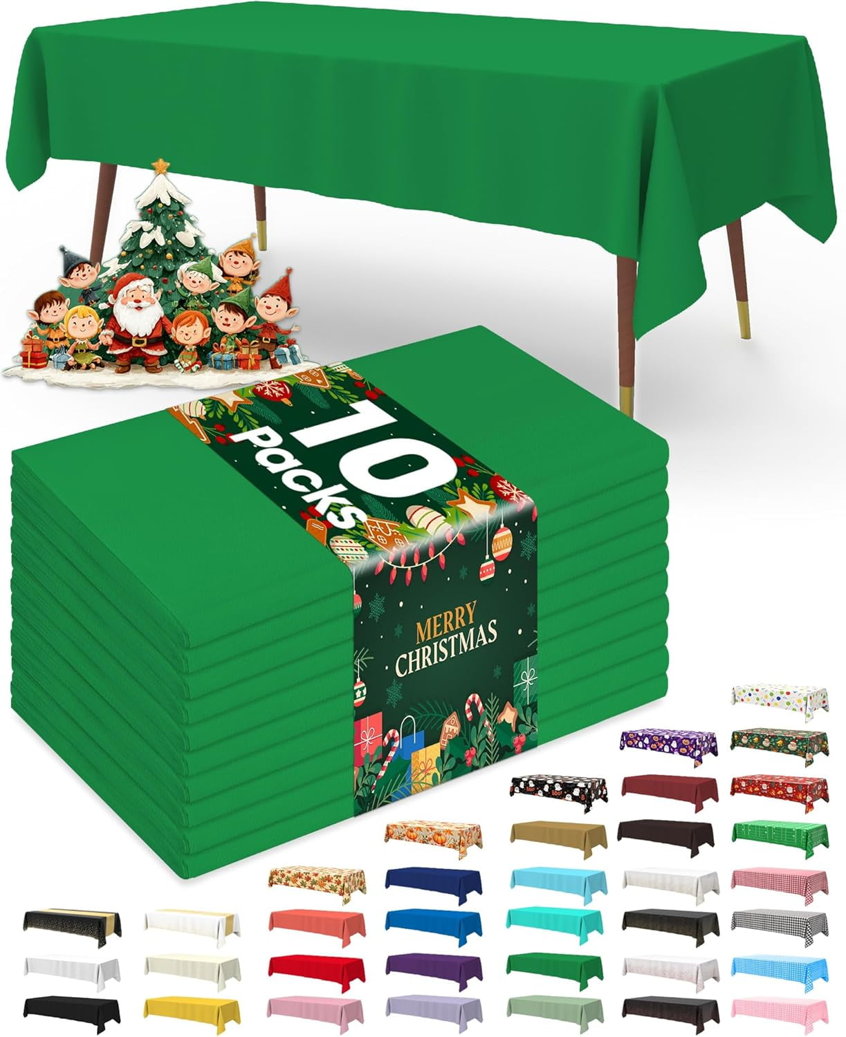 PrimeCook Shop Plastic Table Cloth Disposable 10 Pack, 54 x 108 Inch ...