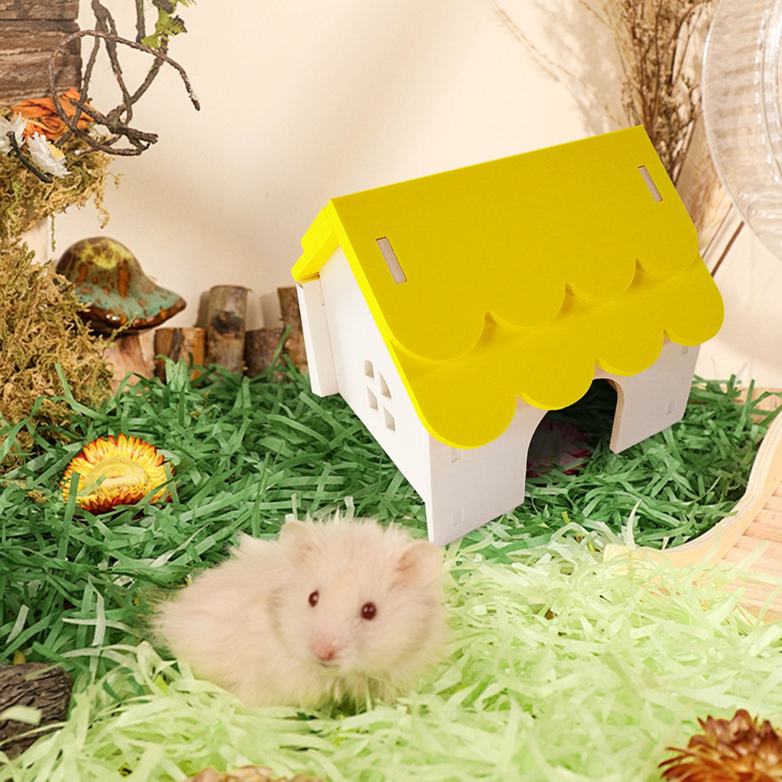 Primegos Hamster House Toy Pet Small Animal Hideout Hut with Porous ...