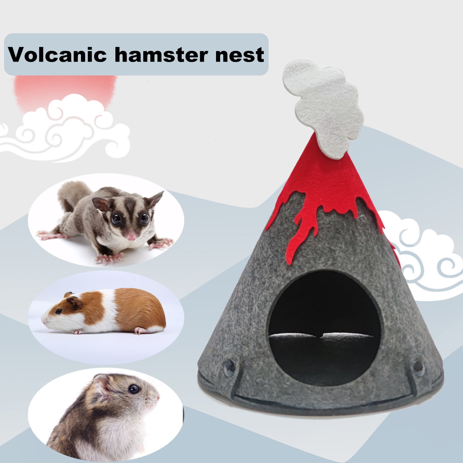 Primegos Hamster Nest Tent Felt Rabbit House Large Hamster Cage Nest ...