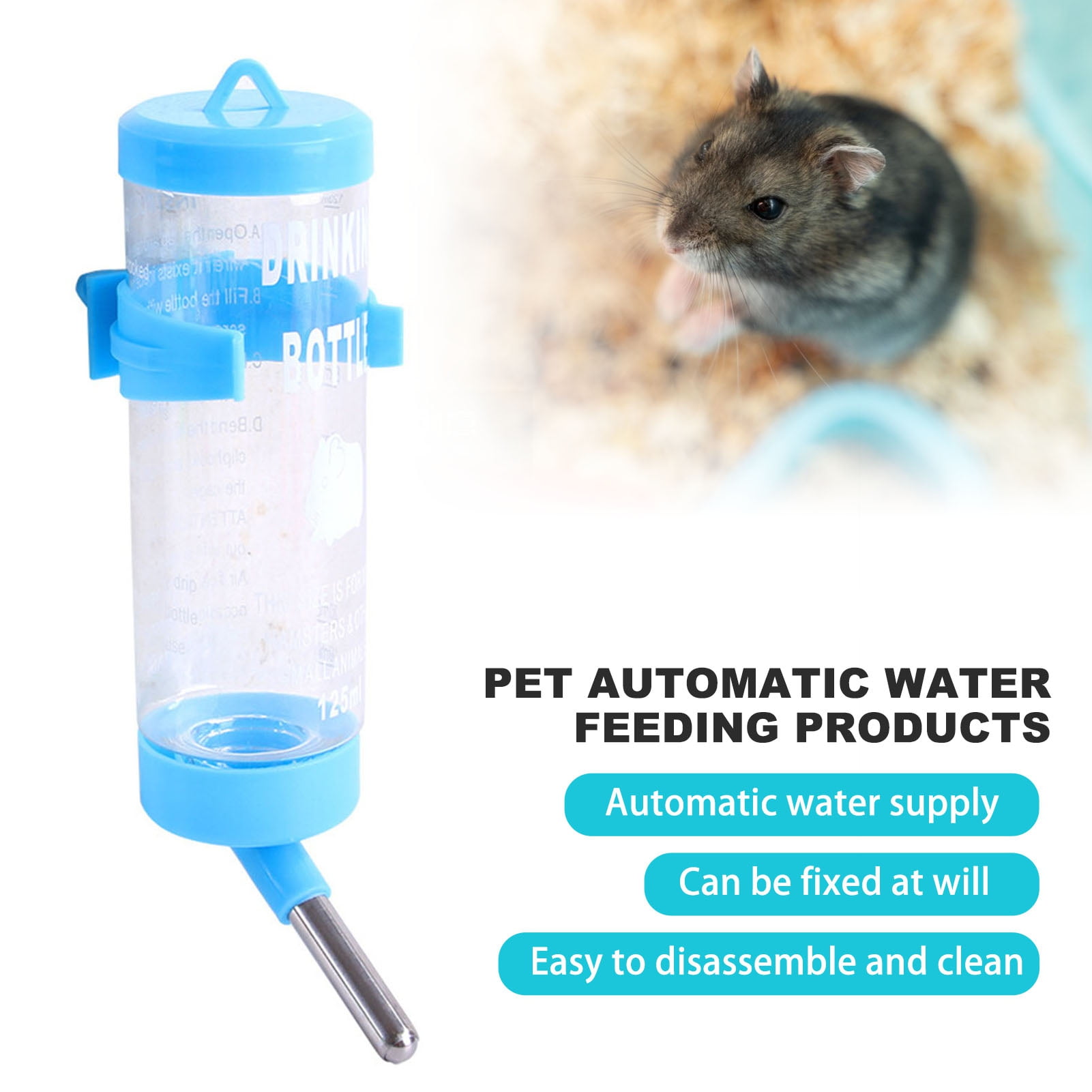Primegos Hamster Water Bottle with Scale No Drip Leak-Proof Drinking ...