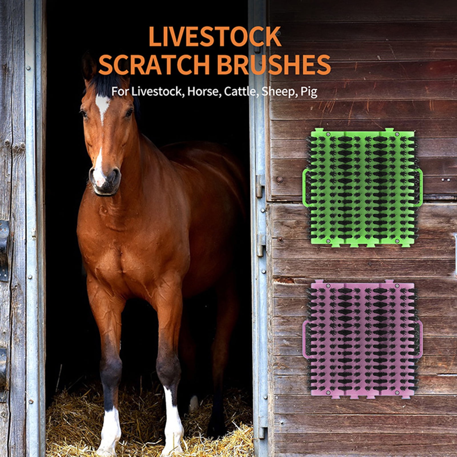 Primegos Livestock Scratching Brush with Screws Plastic Anti-Itch Tool ...