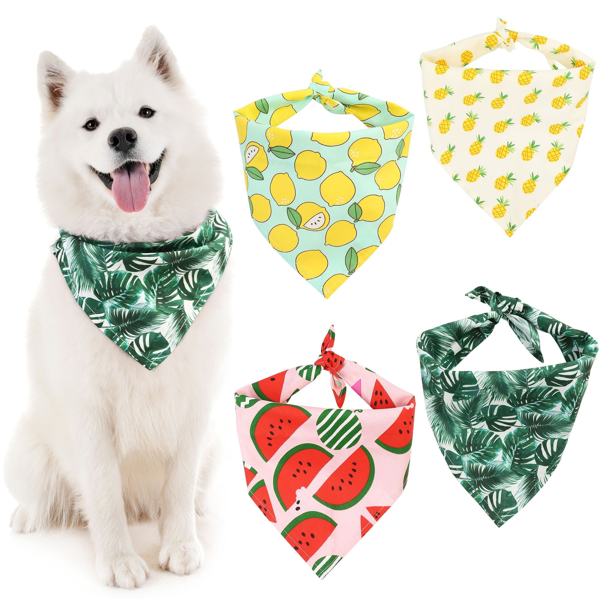 Prime Pets Tropical Dog Bandanas, Summer Accessories, Soft Polyester, 4 ...