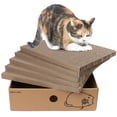 Prime Pets 5 Pack XL Wide Corrugated Cat Scratcher with Box - Walmart.com