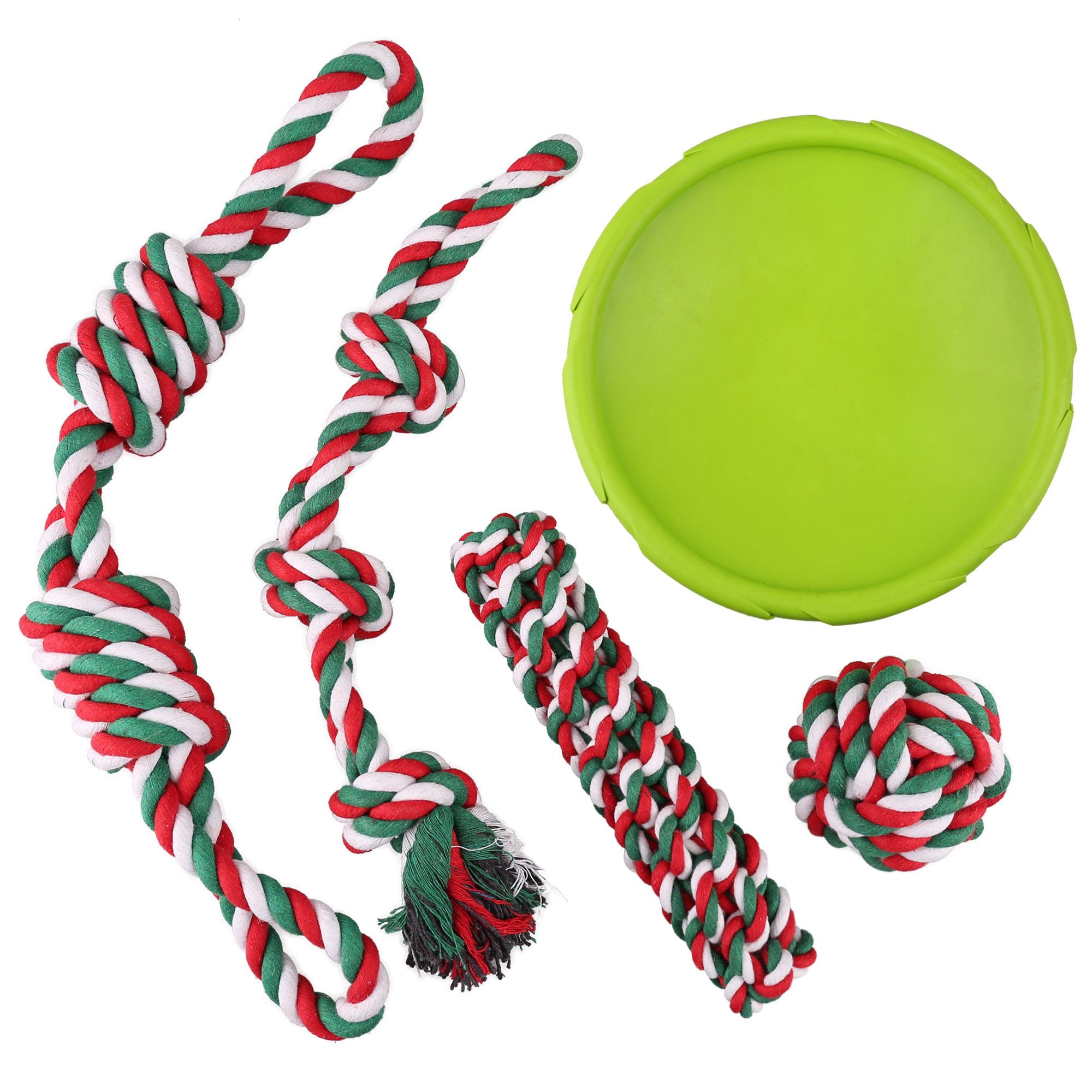 PrimePets 5 Pcs Dog Toys, Dog Rope Toys and Flying Disc Set for Small ...