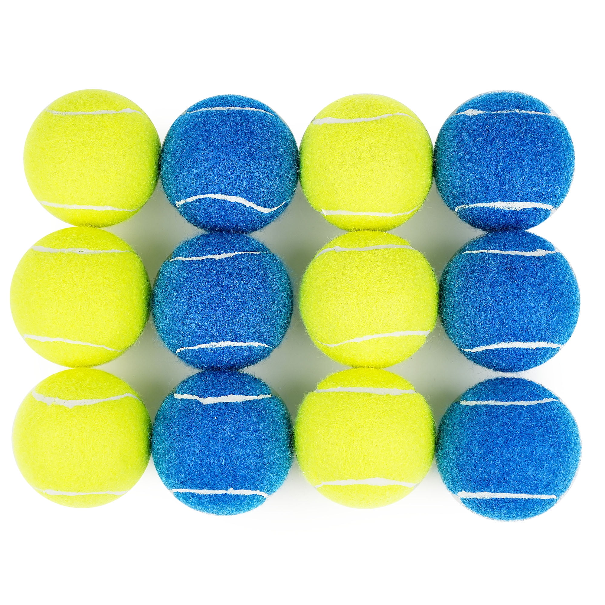 PrimePets Dog Toy Tennis Balls, 2.5 in, 12 Pack Rubber Bouncy Dog Ball ...
