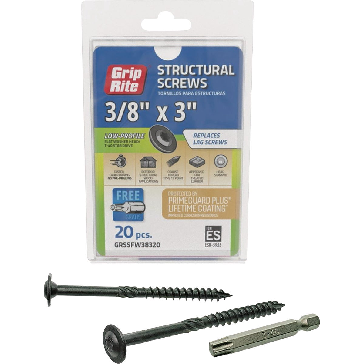 PrimeSource Grip-Rite PrimeGuard Plus Flat Washer Head Structure Screws ...