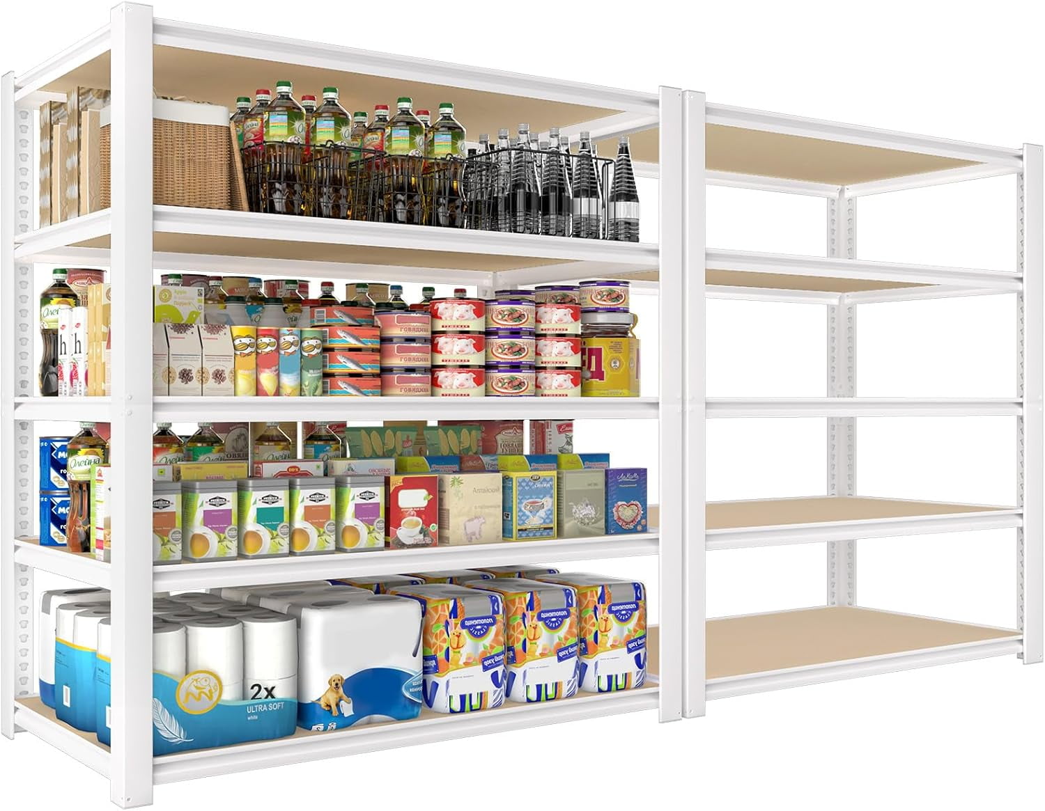 PrimeZone 2 Packs 36" W x 16" D x 72" H Storage Shelves, 5-Tier ...