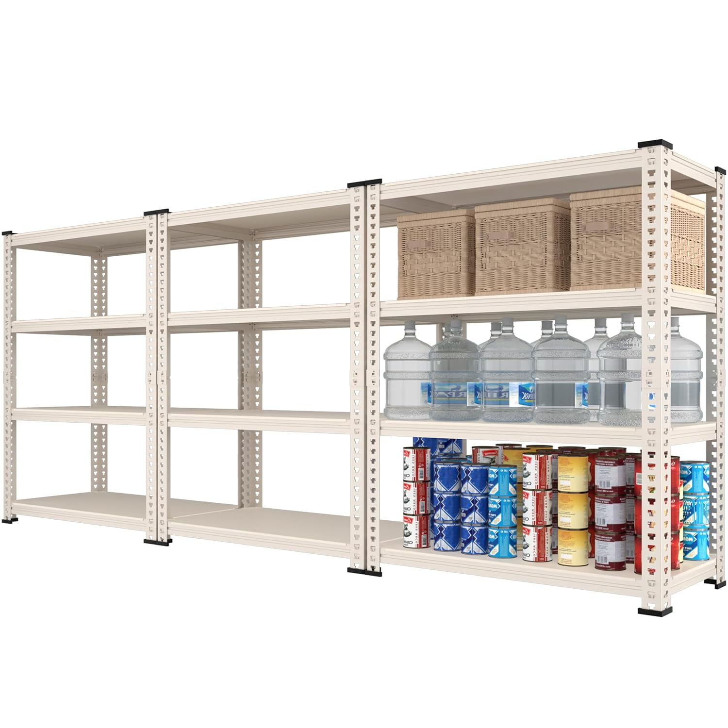 PrimeZone 27.5" W x 12" D x 59" H All Metal Storage Shelves, 4-Tier ...