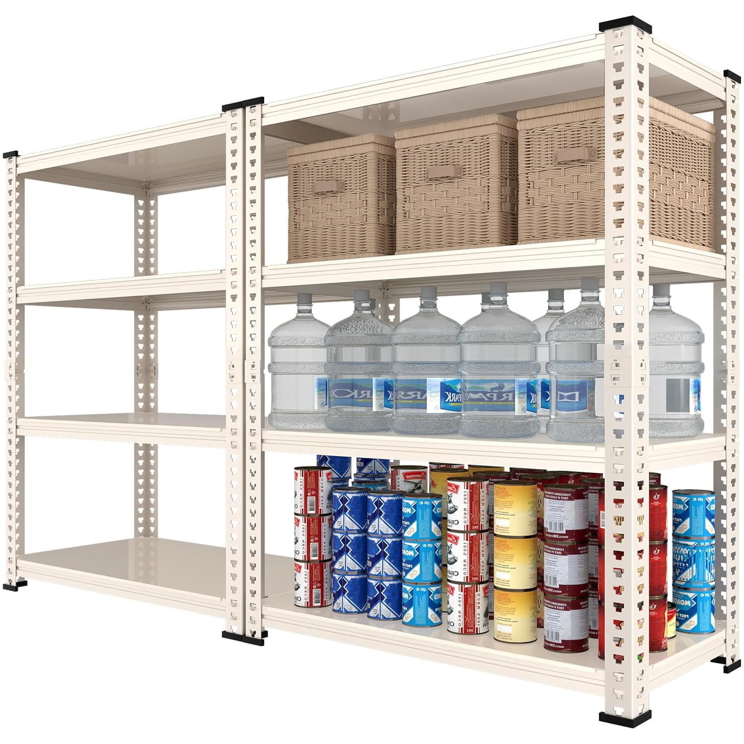 PrimeZone 27.5" W x 12" D x 59" H All Metal Storage Shelves, 4-Tier ...