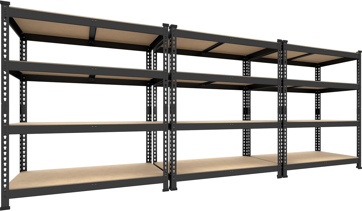 PrimeZone 4 Tier 36" W x 16" D x 55" H Storage Shelves - 3 Pack ...