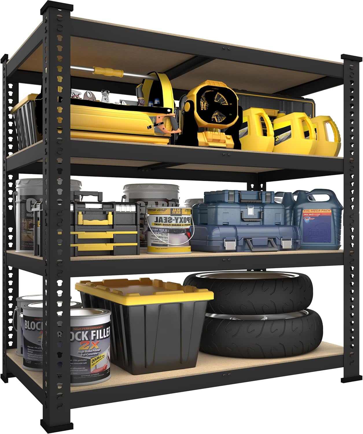 PrimeZone 40" W x 20" D x 59" H Heavy Duty Storage Shelves, 4 Tier ...