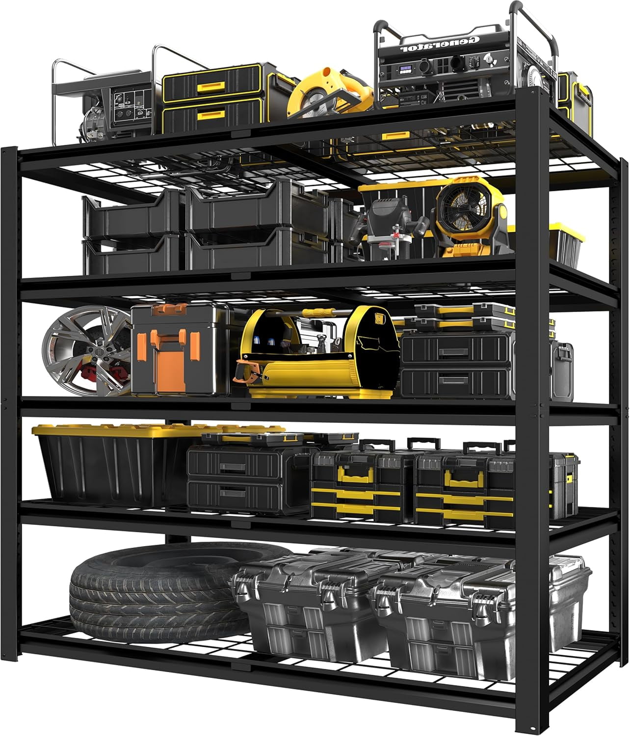 PrimeZone 47" W Heavy Duty Garage Shelving 47" W X 18" D X 72" H ...