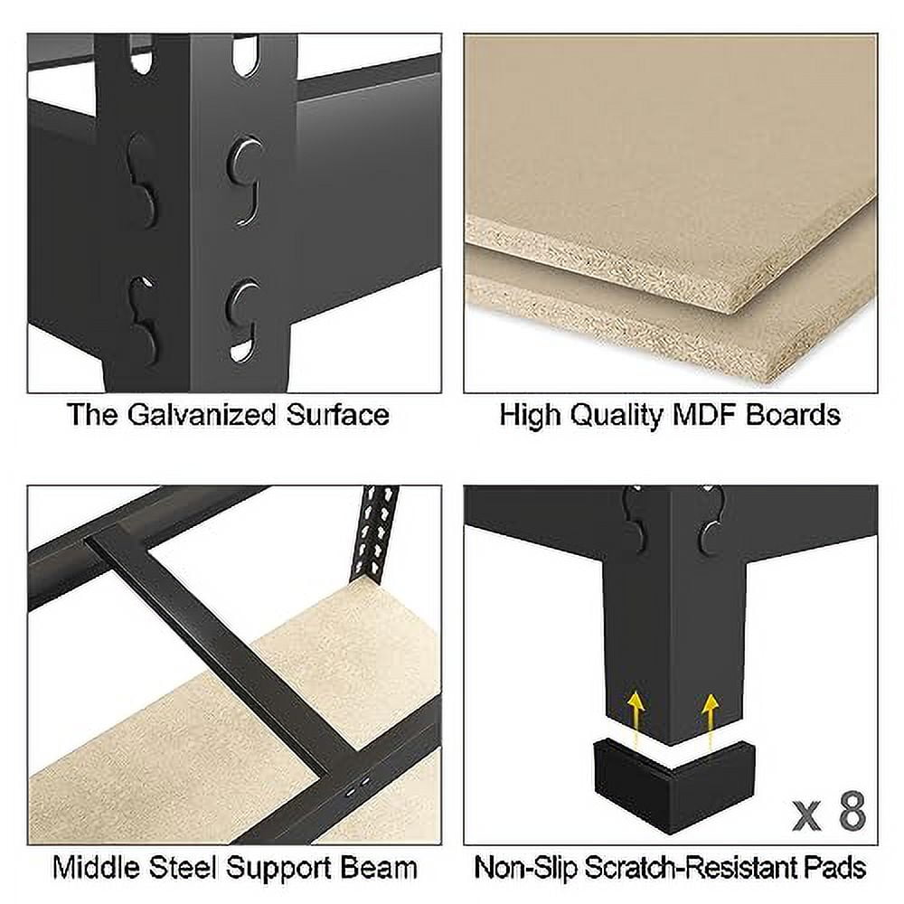 PrimeZone 47" W x 23.6" D x 71" H Large Heavy Duty Storage Shelves - 5 ...