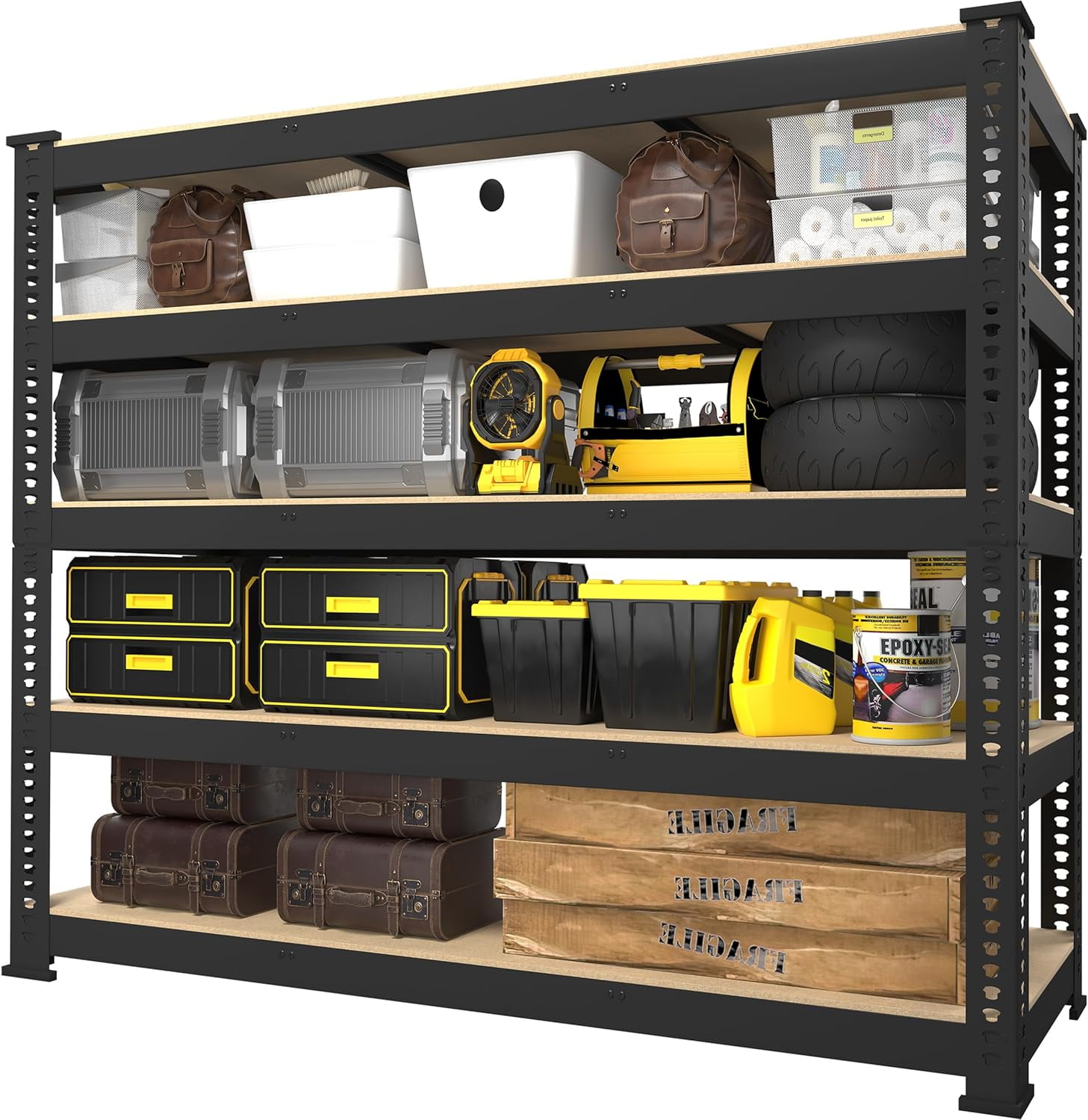 PrimeZone 48" W x 18" D x 72" H Garage Shelving Heavy Duty - Adjustable ...