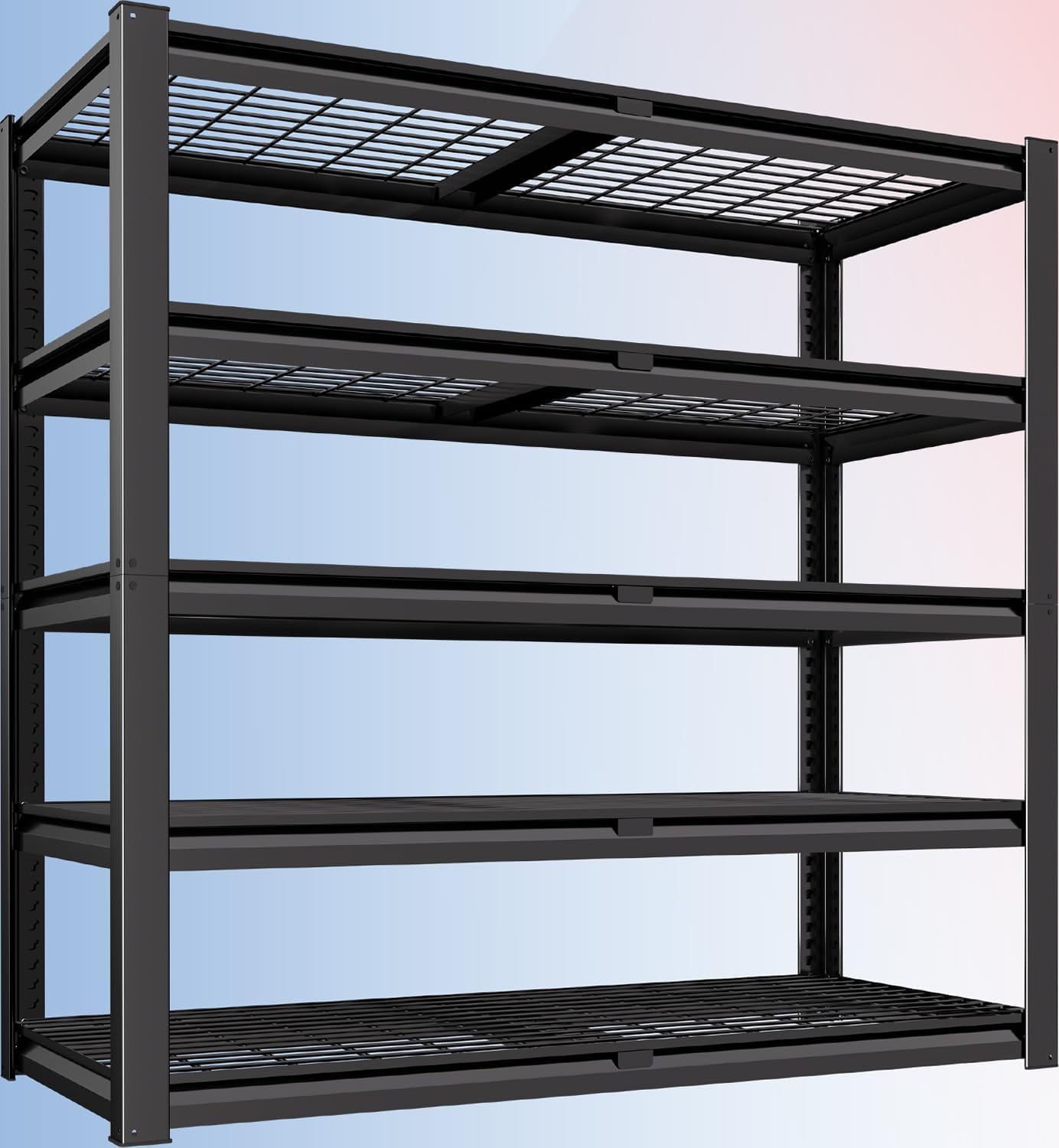 PrimeZone Heavy Duty Garage Shelving 5 Tier Heavy Duty Storage Shelves Adjustable Industrial ...