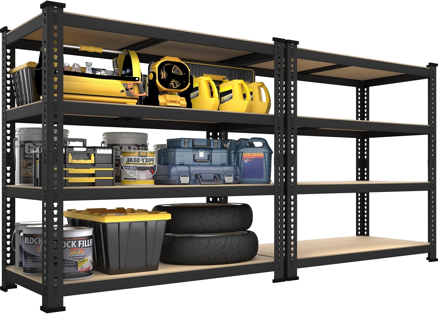 PrimeZone Heavy Duty Storage Shelves, Adjustable Garage Shelving Unit ...