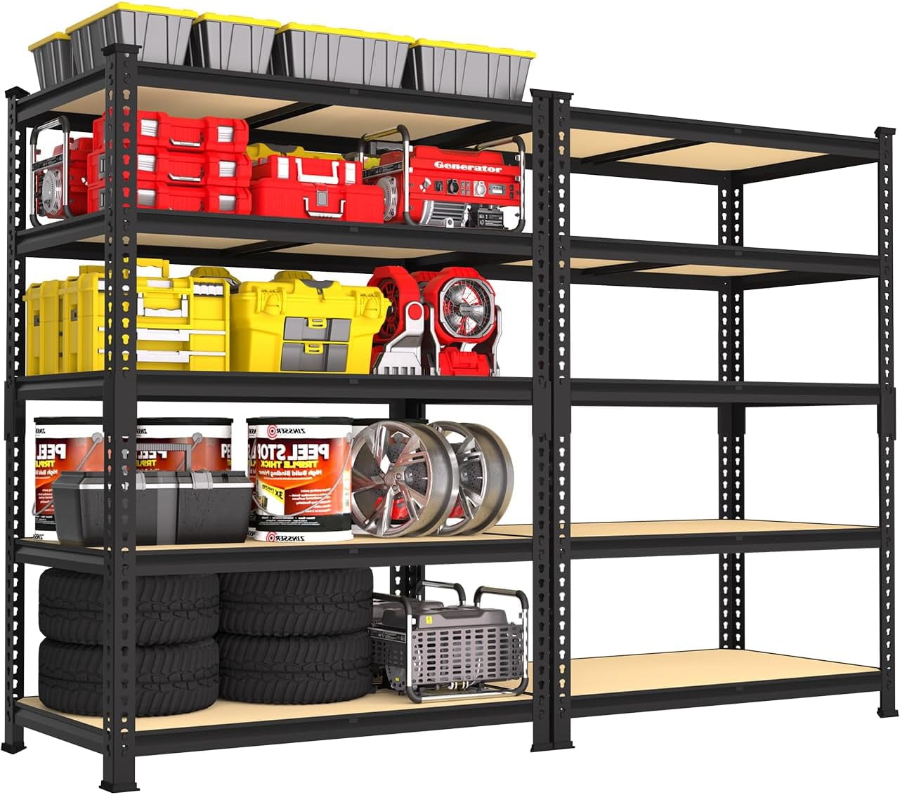 PrimeZone Storage Shelves - Adjustable Garage Storage Shelving, Heavy ...