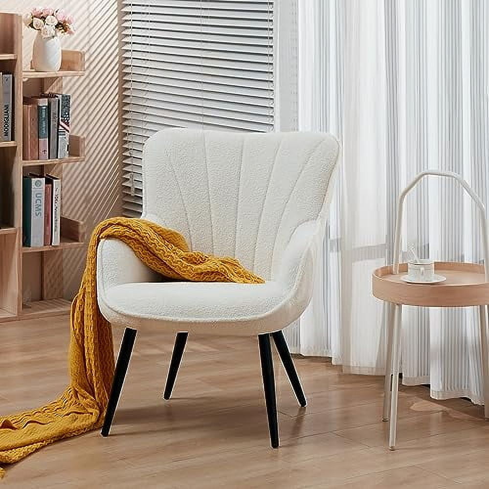 PrimeZone Teddy Fleece Accent Chair - Furry Sherpa Living Room Chair ...