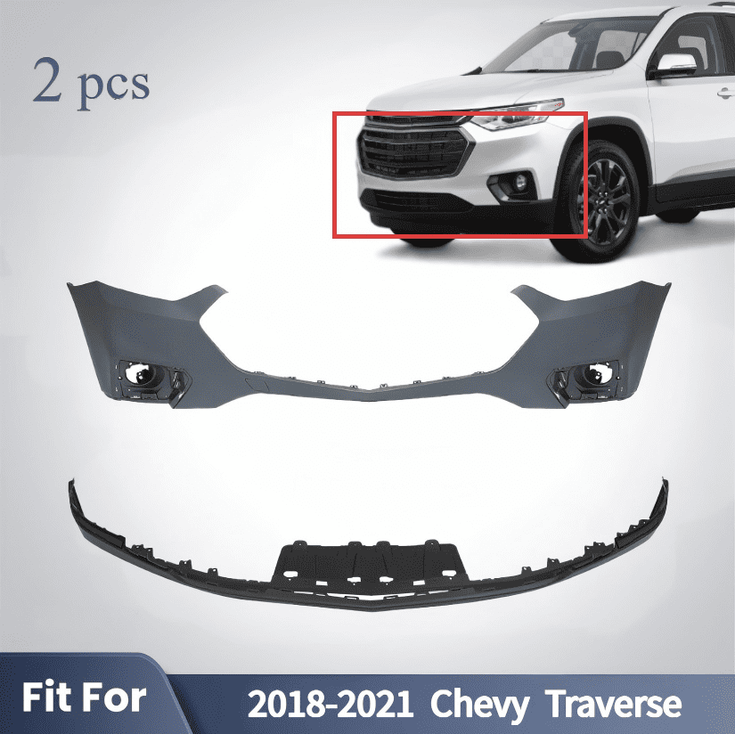 Primed Front Upper and Lower Bumper Cover Assembly For 2018-2021 Chevy ...