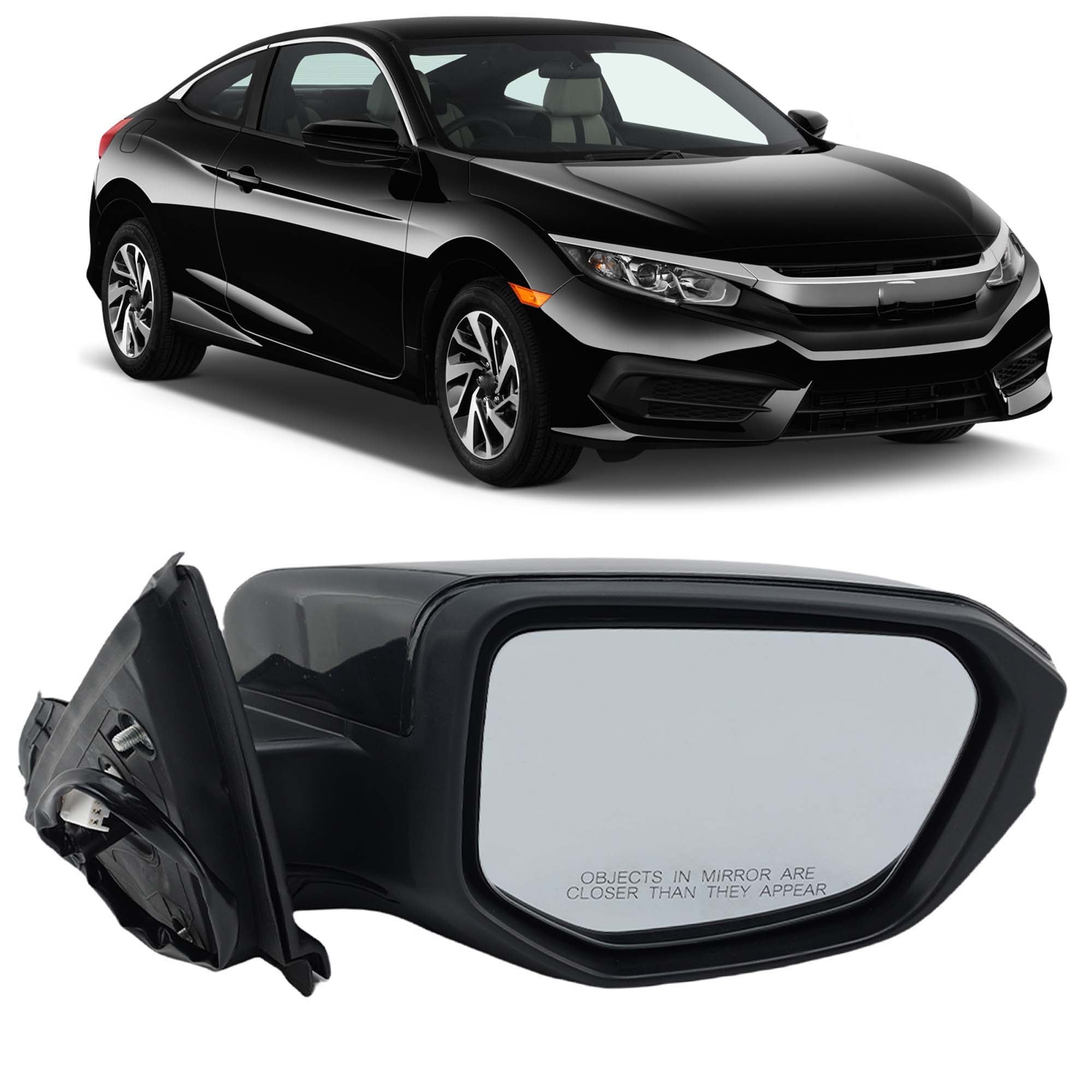 MZORANGE Primed Mirror Assembly RH For Honda Civic 2016-2020 2021 Right ...