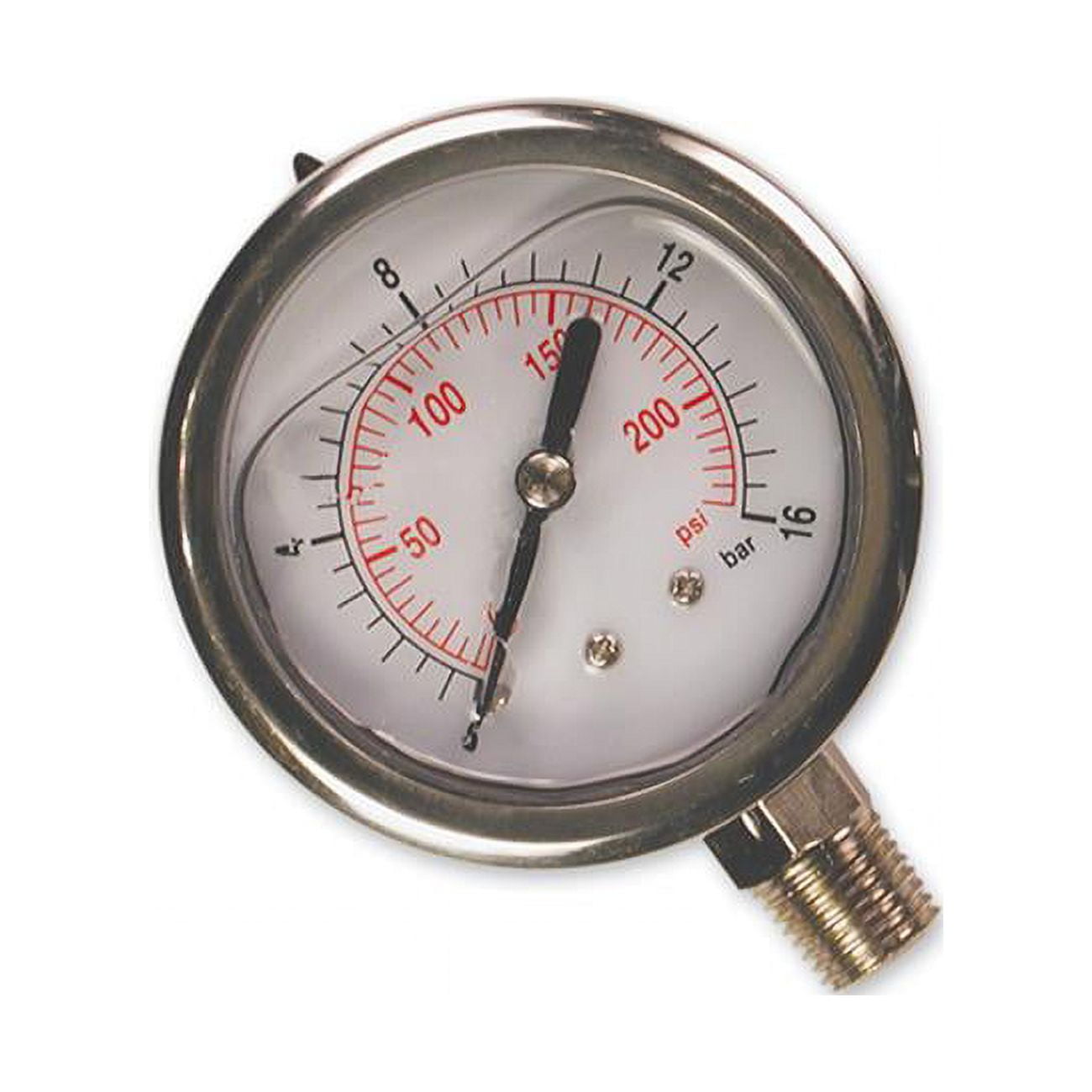 Primefit 0-200 PSI Glycerine Filled Pressure Gauge Bottom Mount, Multi Color - Walmart.com