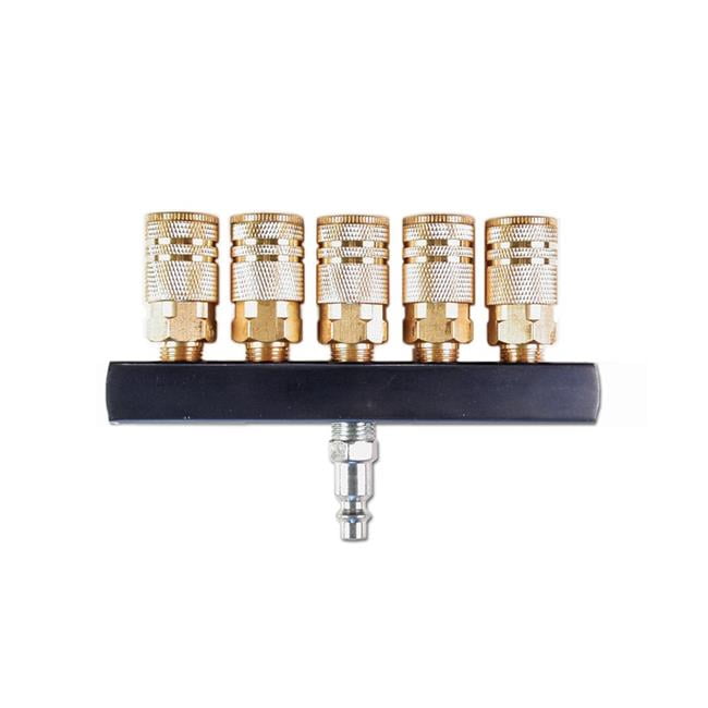 Primefit M14025-7 5-Way Air Manifold with 5 .25" Industrial 6-Ball ...