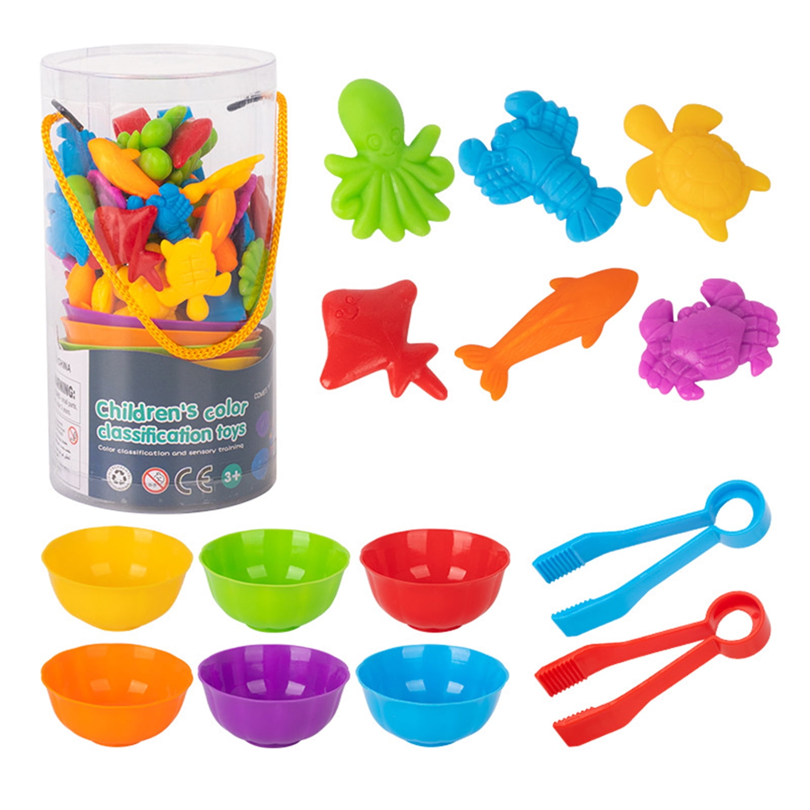 Primegos 1 Set Color Sorting Bowl Toy Educational Preschool Learning ...