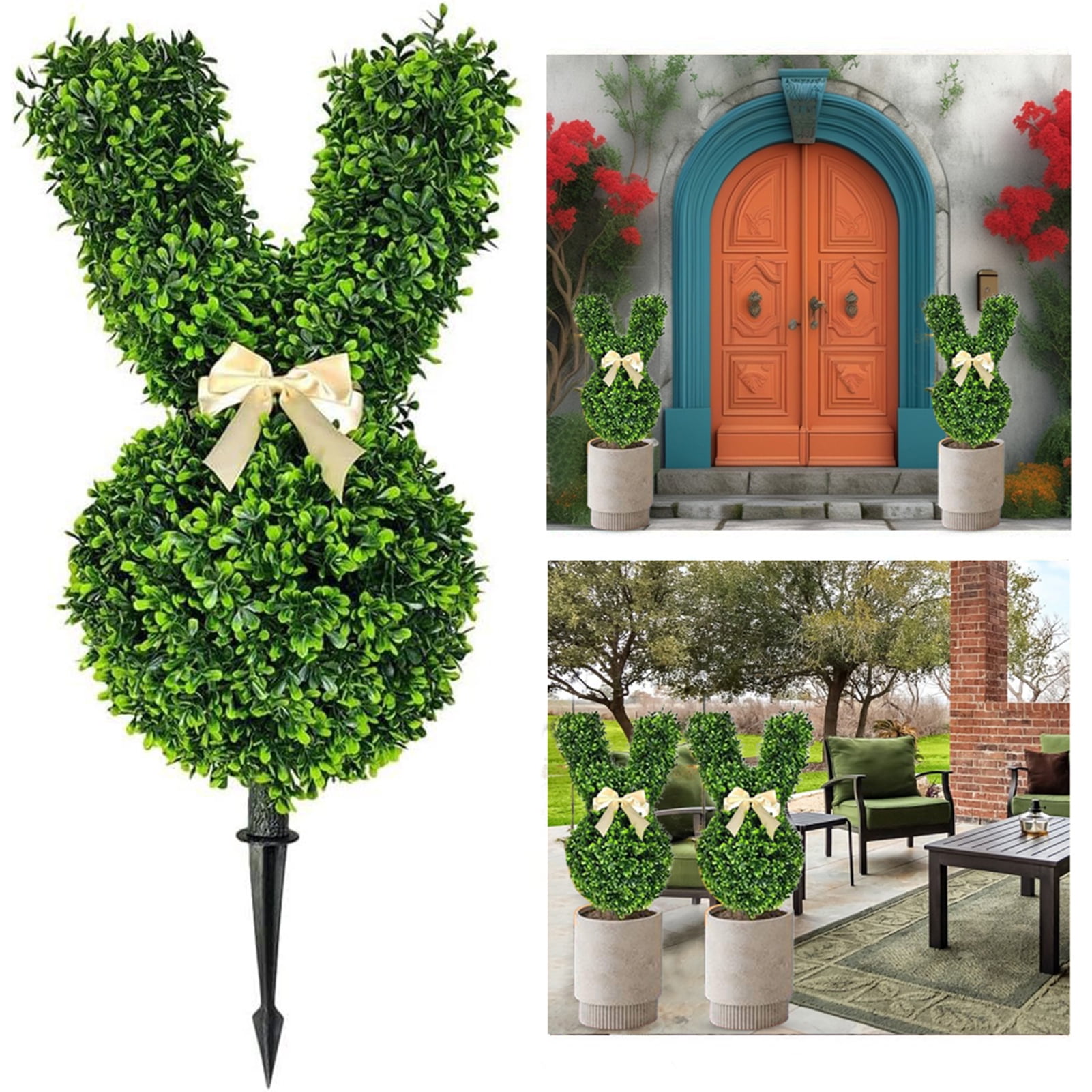 Primegos Artificial Bunny Topiary Green Easter Rabbit Topiary Tree Faux ...