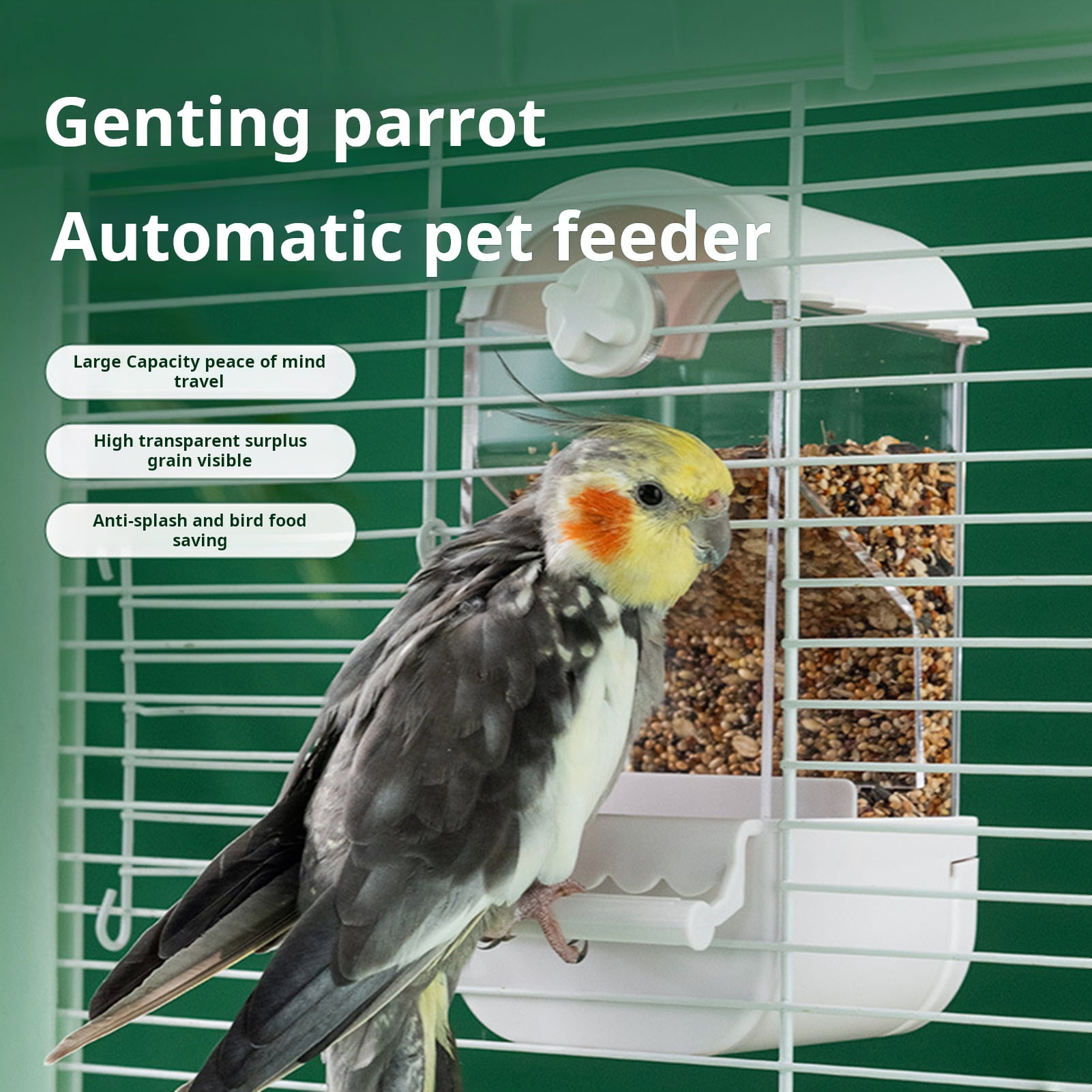 Primegos Bird Feeder Easy Monitoring Clear Hummingbird Parakeets Feeder ...