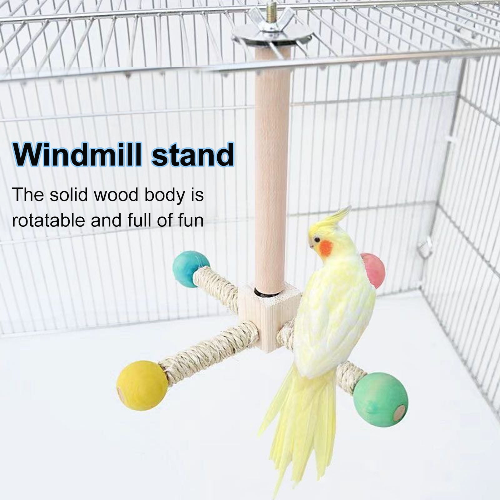Primegos Birds Stand Perch Toy ,Interactive 360 Degree Rotation ...