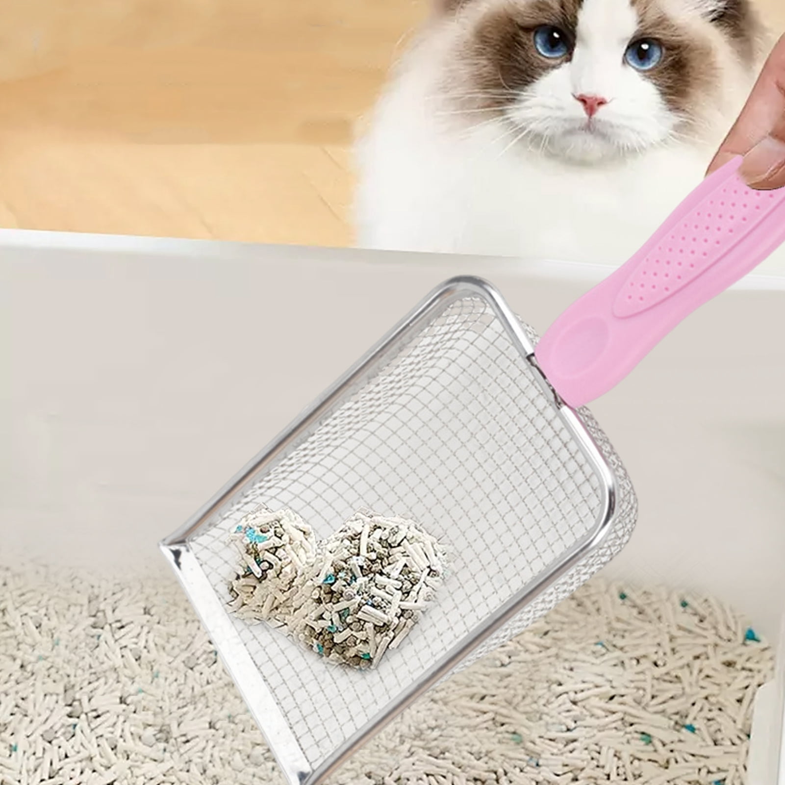 Primegos Cat Litter Scoop Stainless Steel Deep Shovel Mesh Scooper Poop ...