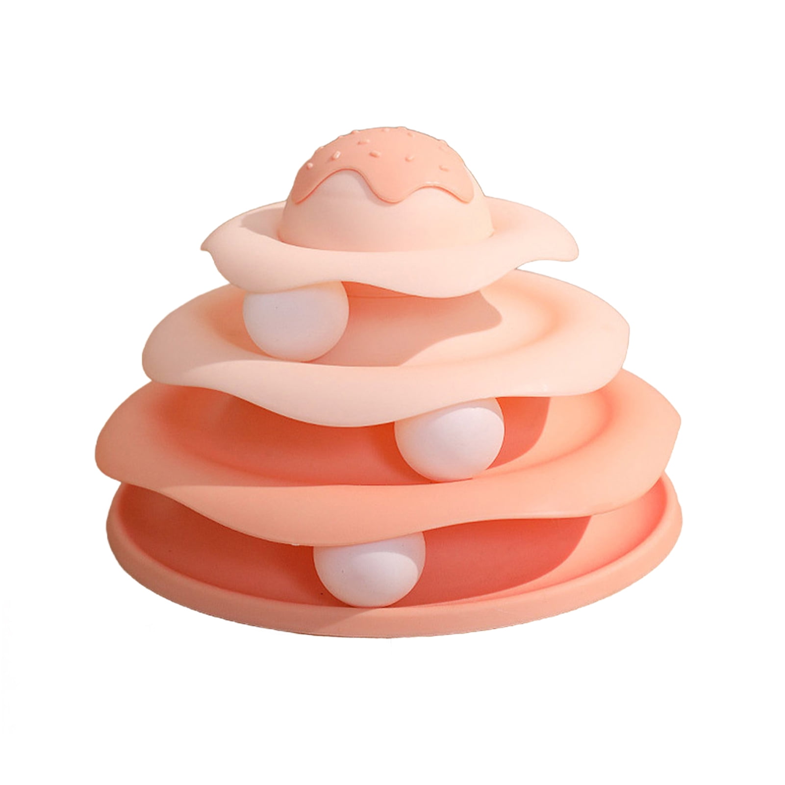 Primegos Cat Roller Toy 4-Level Turntable Cat Tower Toy with Ball Track ...