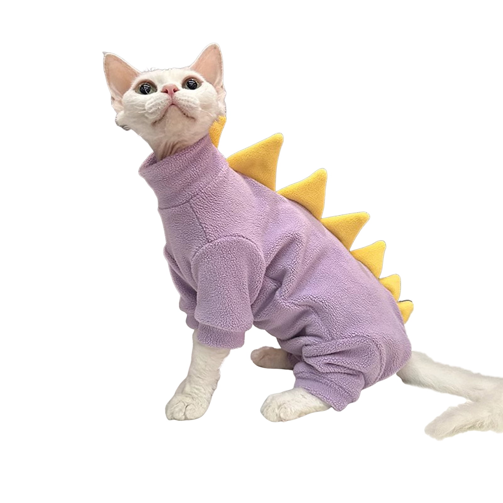 Primegos Dinosaur Cat Clothes Sphynx Cat Pajamas Costume Soft Fleece ...