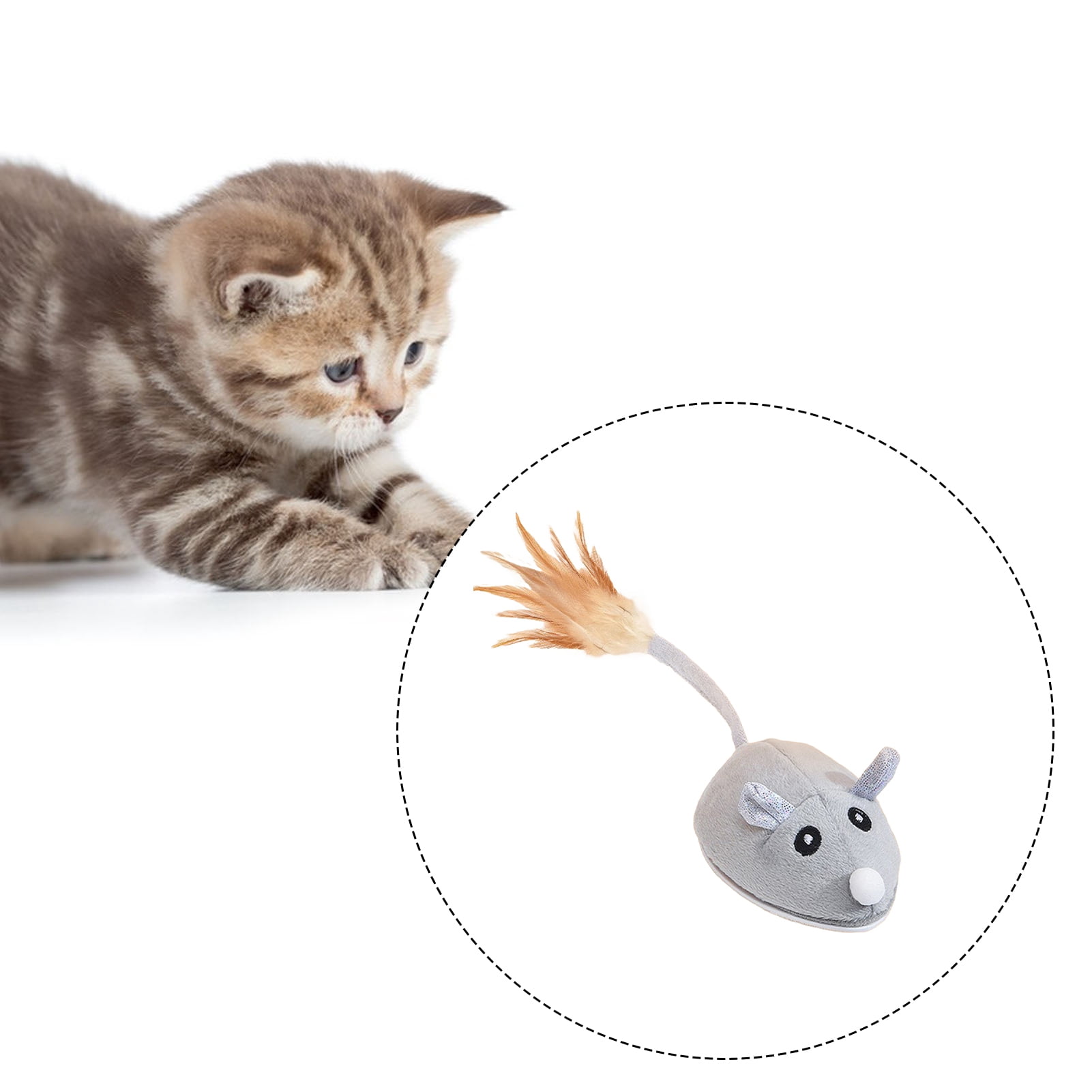 Primegos Electric Mouse Cat Toy USB Rechargeable Interactive Kitten Toy ...