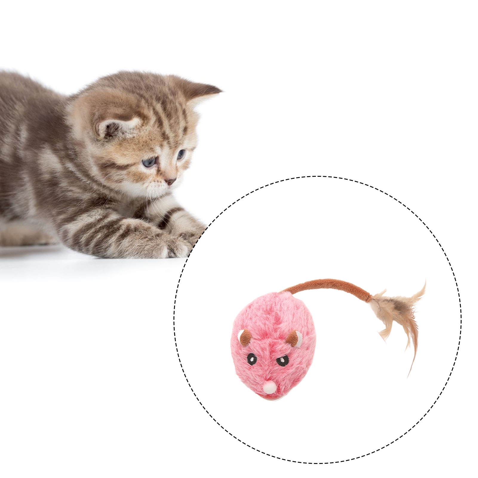 Primegos Electric Mouse Cat Toy USB Rechargeable Interactive Kitten Toy ...